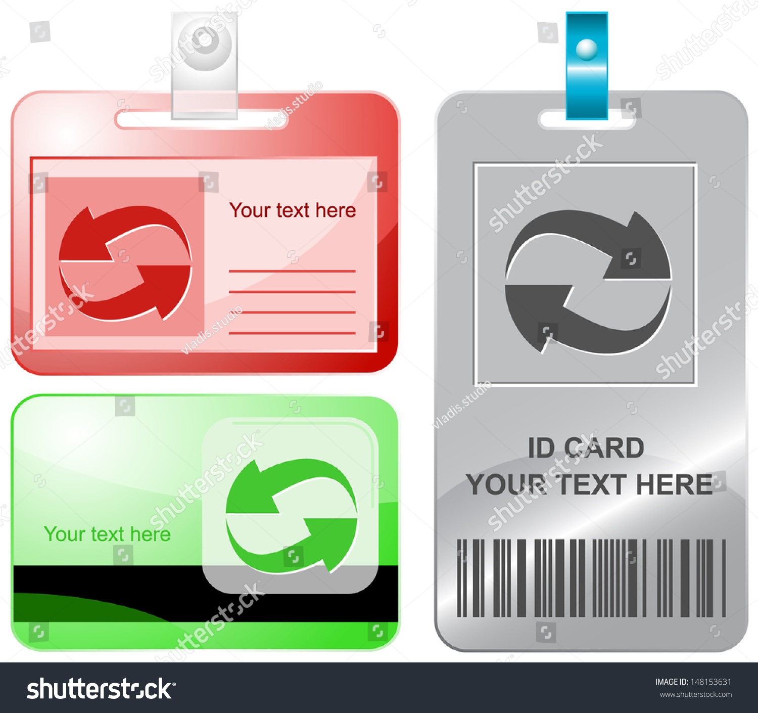 Recycle Symbol Vector Id Cards Stock Vector (Royalty Free) 148153631