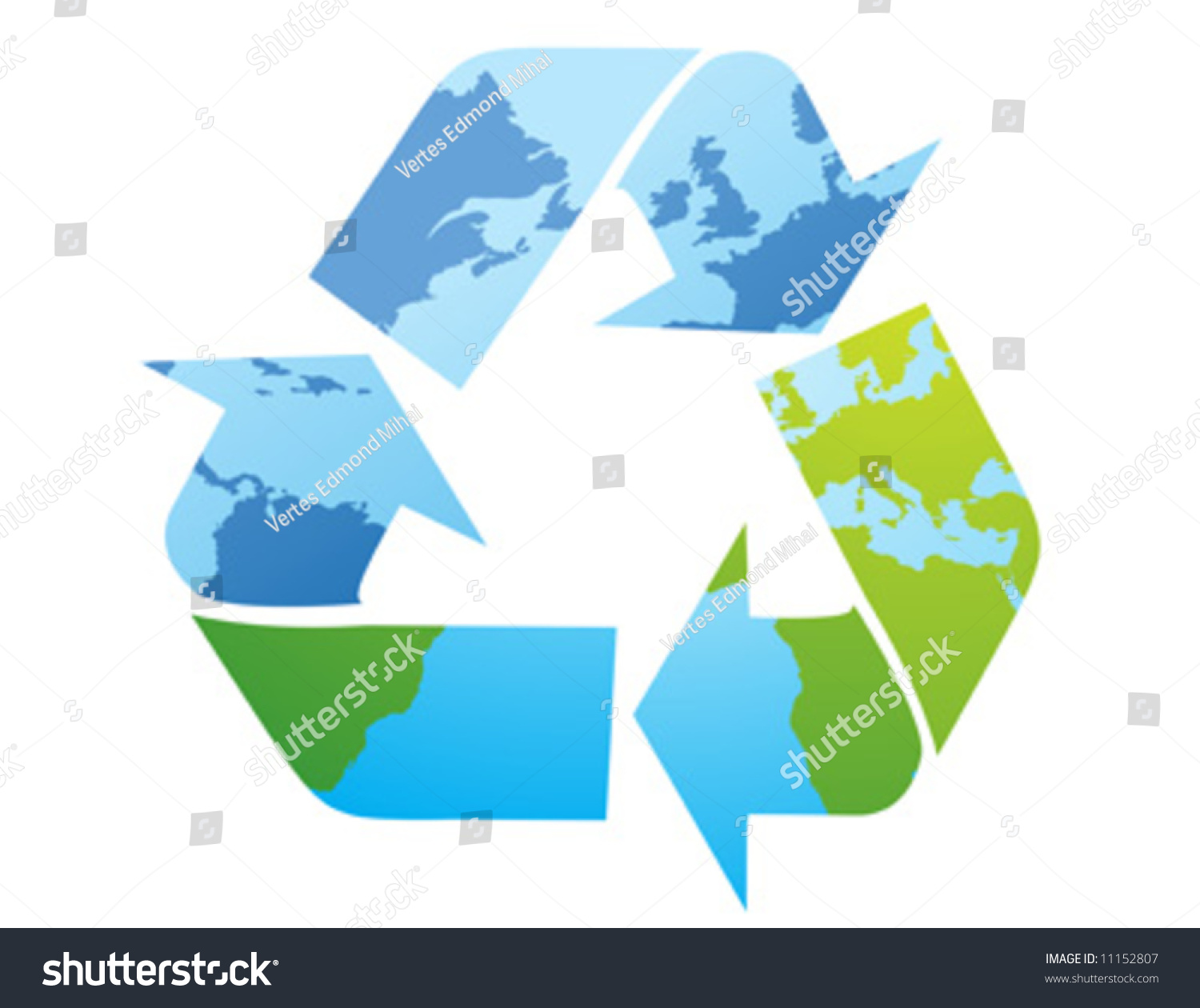 Recycle Symbolworld Map: vector de stock (libre de regalías) 11152807 ...