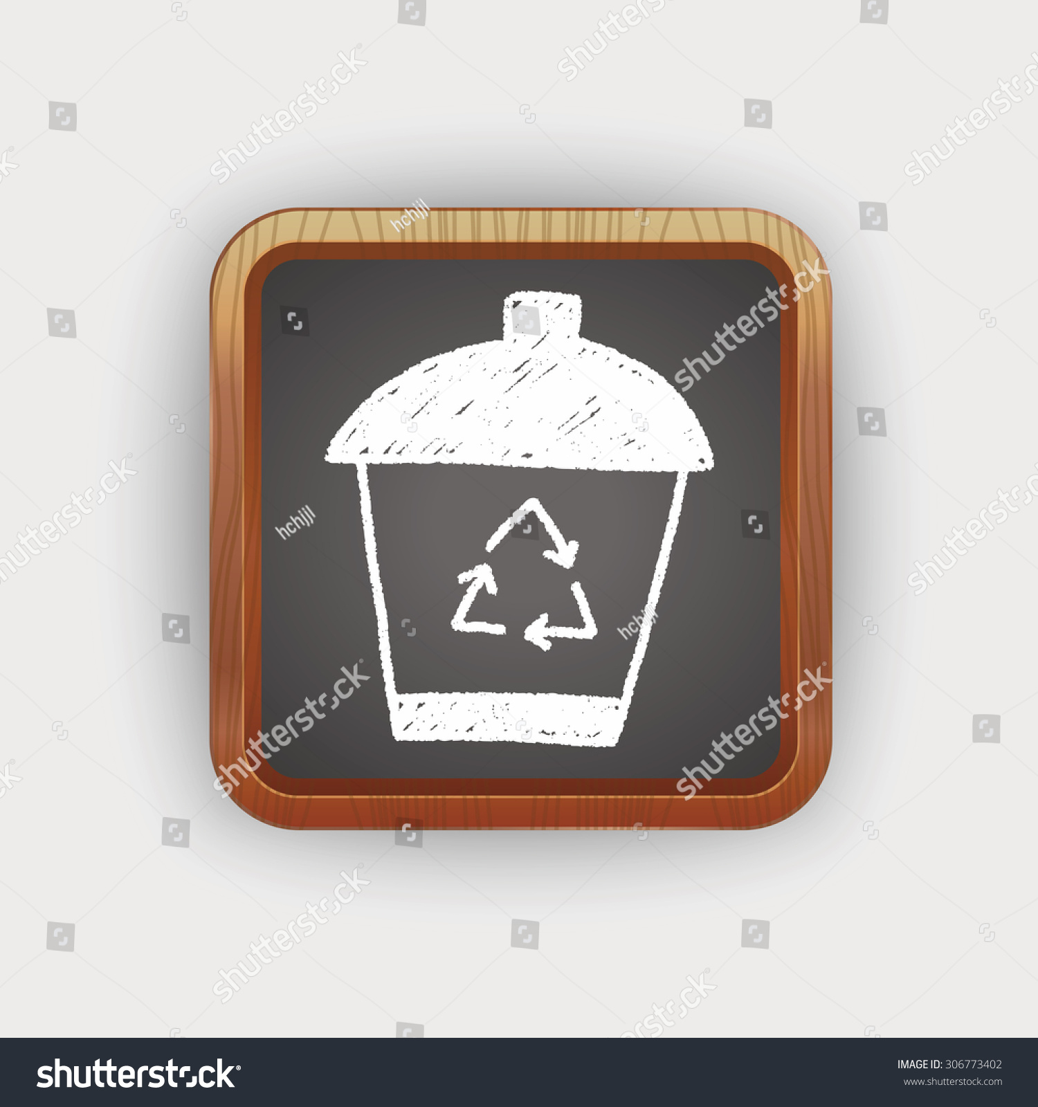 Recycle Trash Can Doodle Drawing Stock Vector (Royalty Free) 306773402 ...
