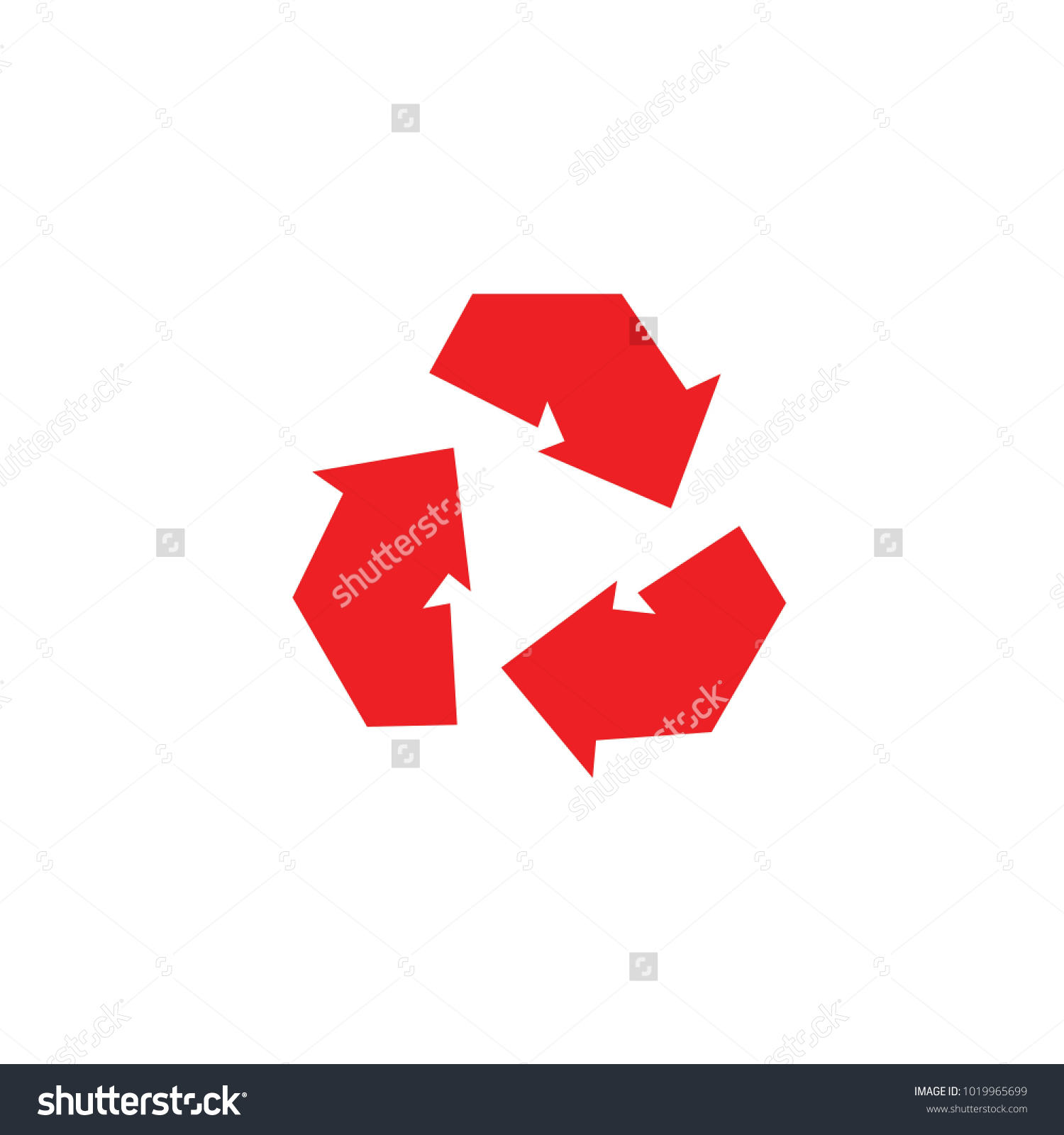 Recycle Vector Icon Arrows Rotating Red Stock Vector (Royalty Free ...