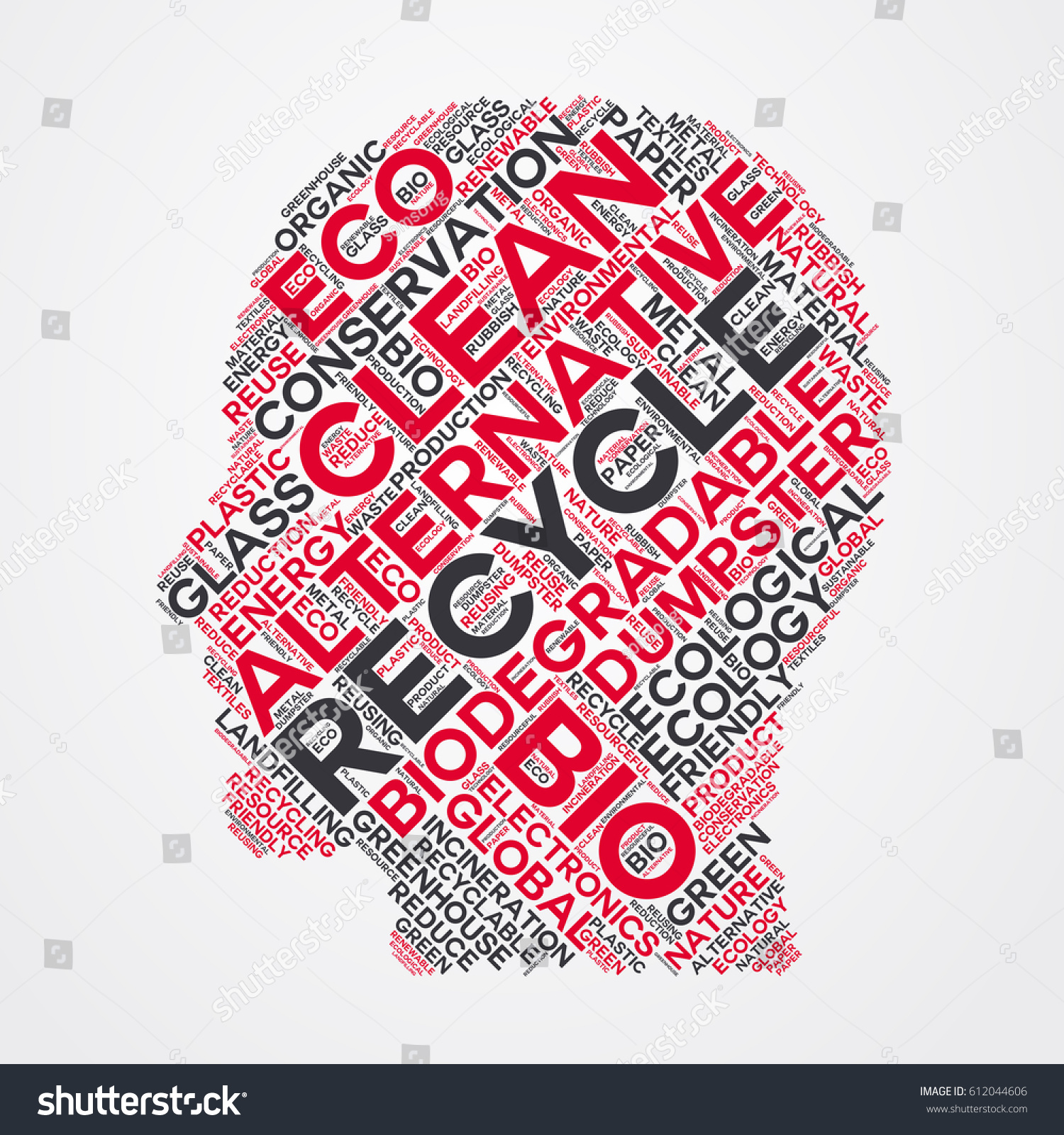 Recycle Word Cloud Head Typography Stock Vector (Royalty Free ...