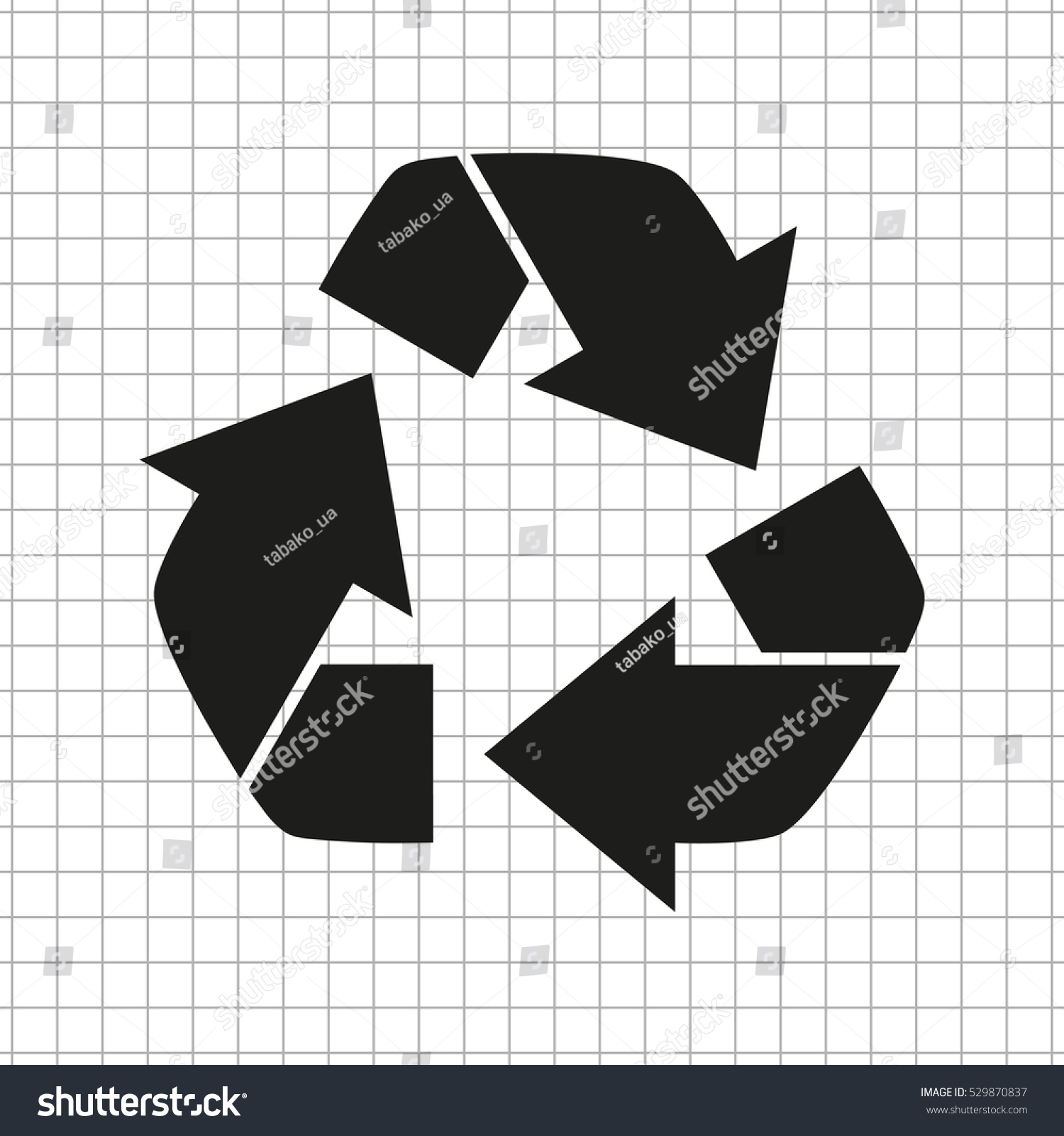 Recycling Black Vector Icon Stock Vector (Royalty Free) 529870837 ...