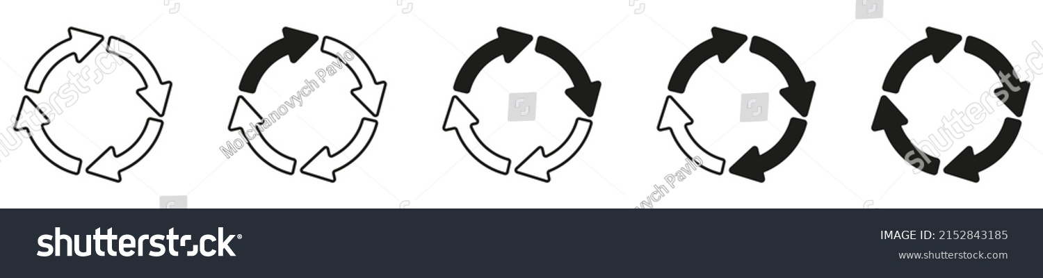 Recycling Icon Set Circular Motion Vector Stock Vector (Royalty Free ...
