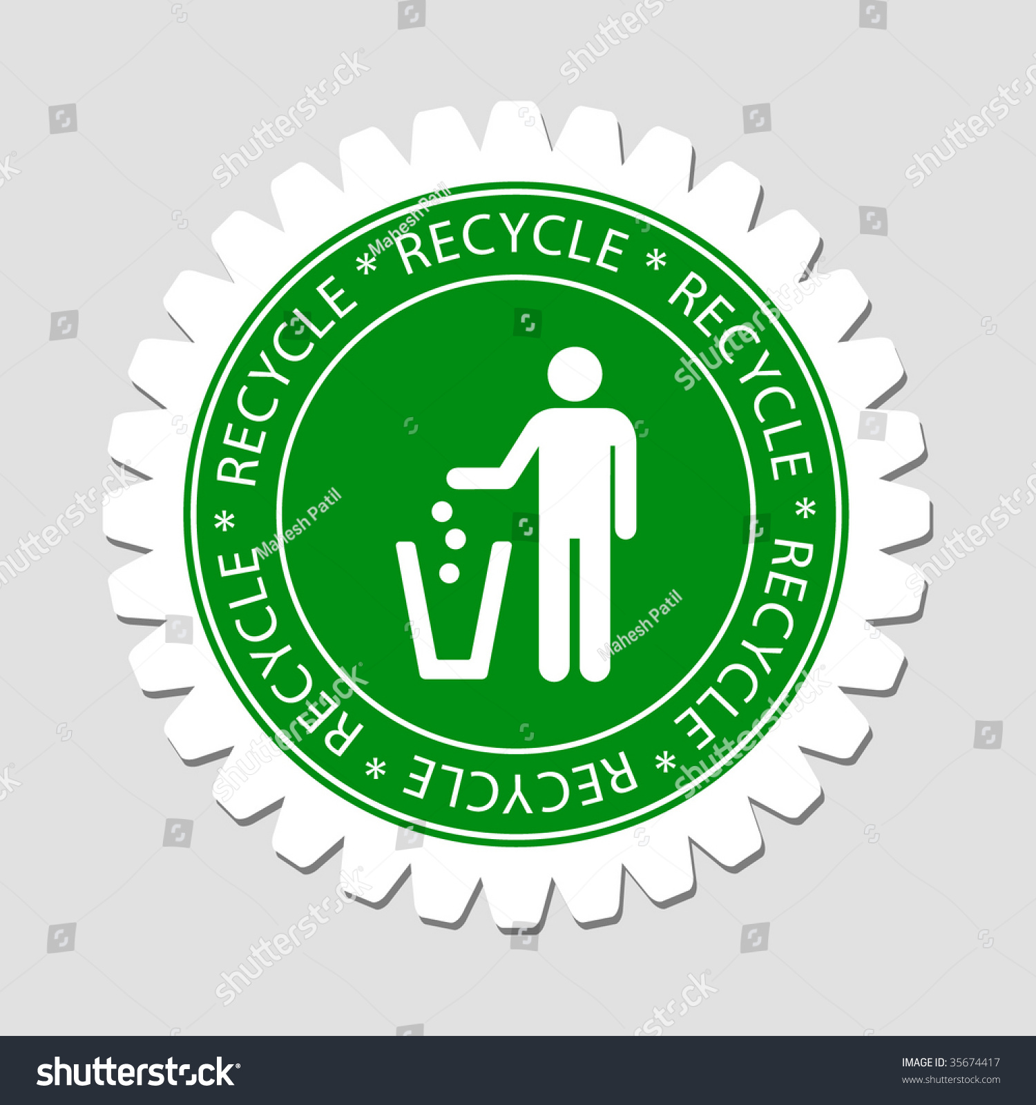 Recycling Sign Label Stock Vector (Royalty Free) 35674417