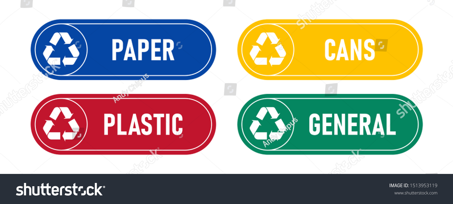 Recycling Signs Waste Products Materials Labels Stock Vector (Royalty ... Recycling Signs Waste Products Materials Labels Stock Vector (Royalty ...