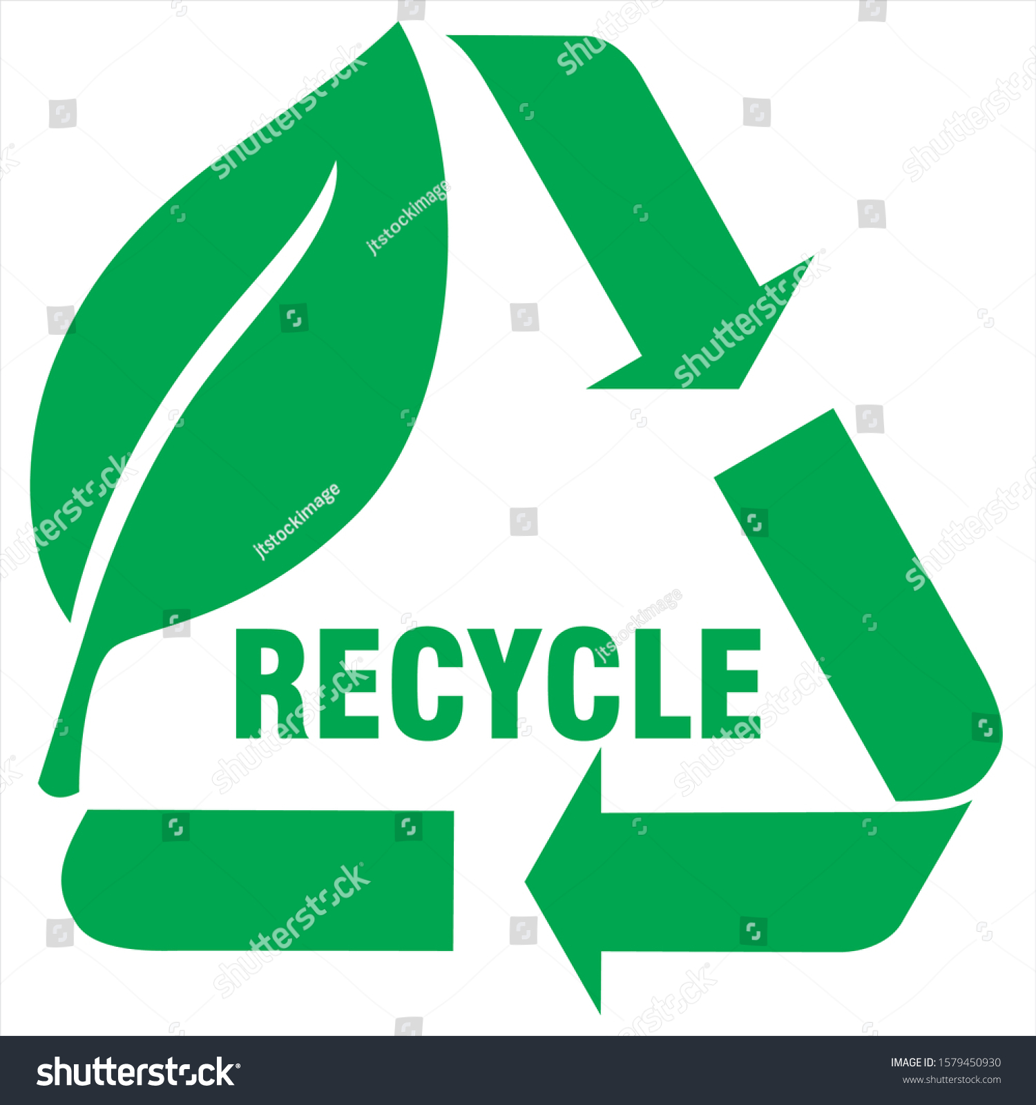 Recycling Symbol Leaf Eco Vector Stock Vector (Royalty Free) 1579450930 ...
