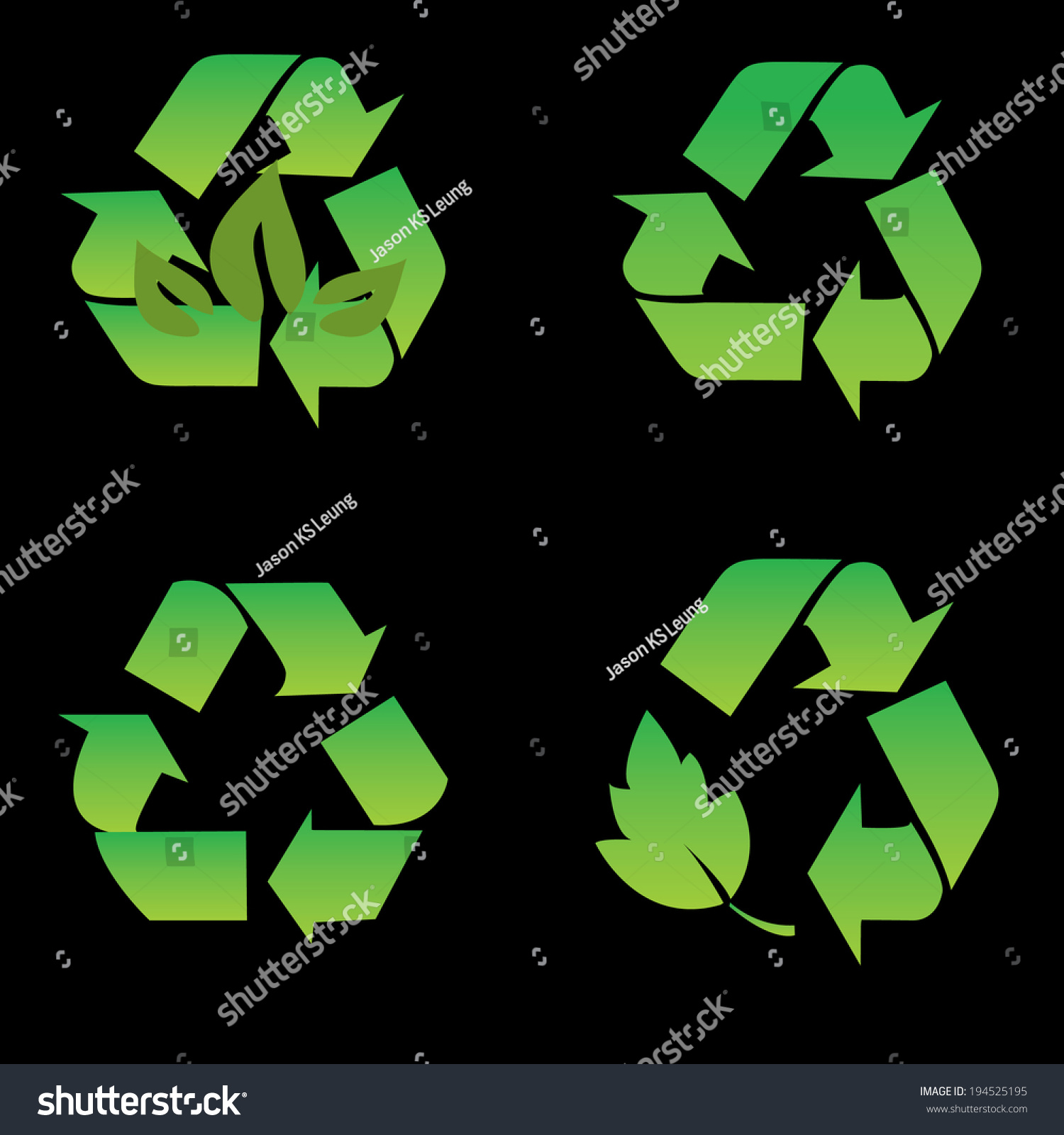 Recycling Symbol Vector: เวกเตอร์สต็อก (ปลอดค่าลิขสิทธิ์) 194525195 ...