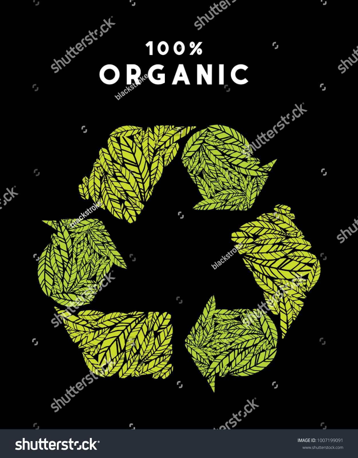 Recyle Sign Organic Vector File Stock Vector (Royalty Free) 1007199091