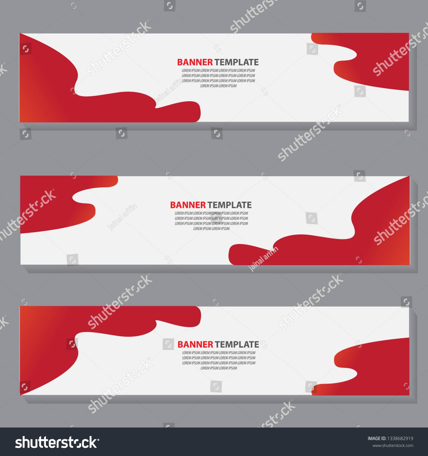 Red Abstract Banner Template Stock Vector (Royalty Free) 1338682919 ...