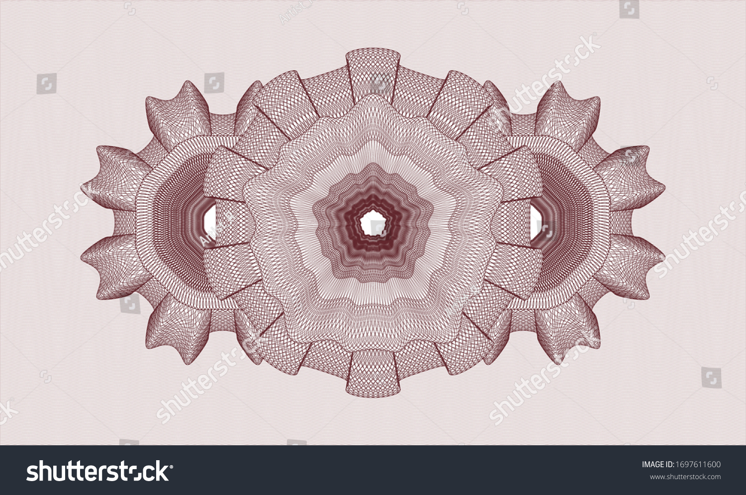 Red Abstract Rosette Vector Illustration Detailed Stock Vector (Royalty ...