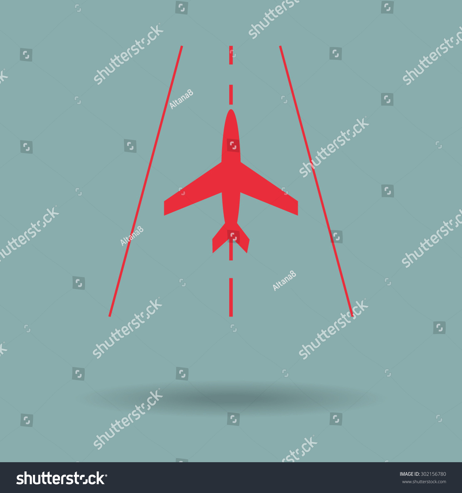 Red Airplane Icon Stock Vector (Royalty Free) 302156780 | Shutterstock