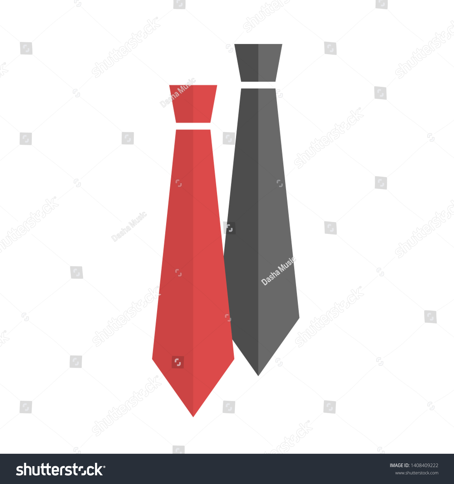 Red Black Ties Isolated Vector Illustration Stock Vector (Royalty Free ...