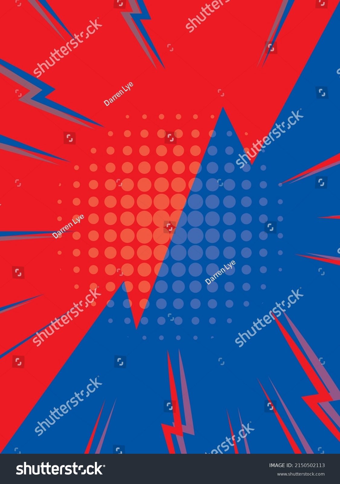 Red Blue Color Contrast Comic Showdown Stock Vector (Royalty Free ...