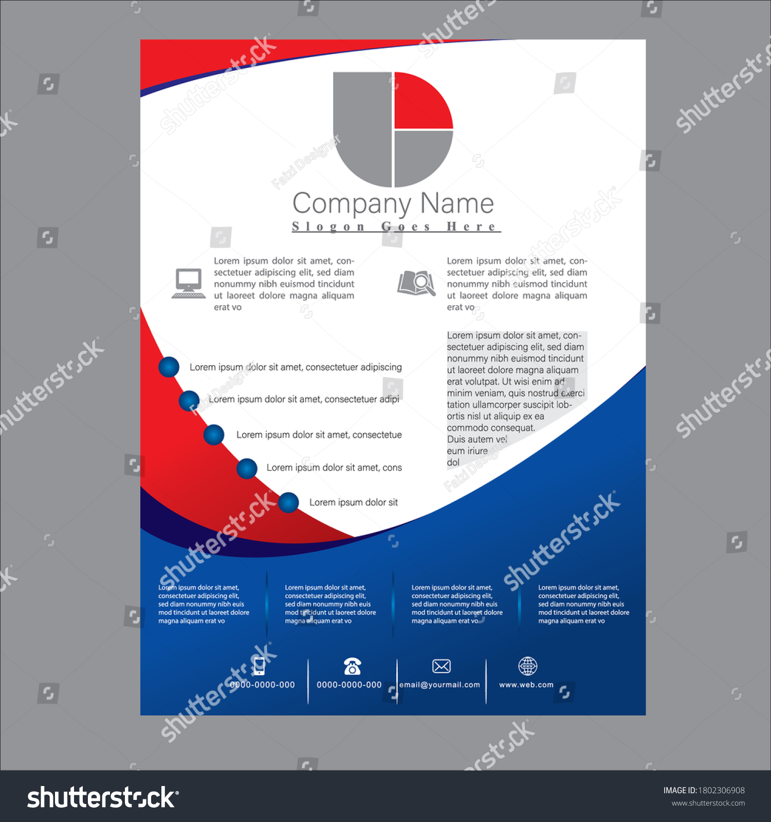 Red Blue Flyer Design Stock Vector (Royalty Free) 1802306908