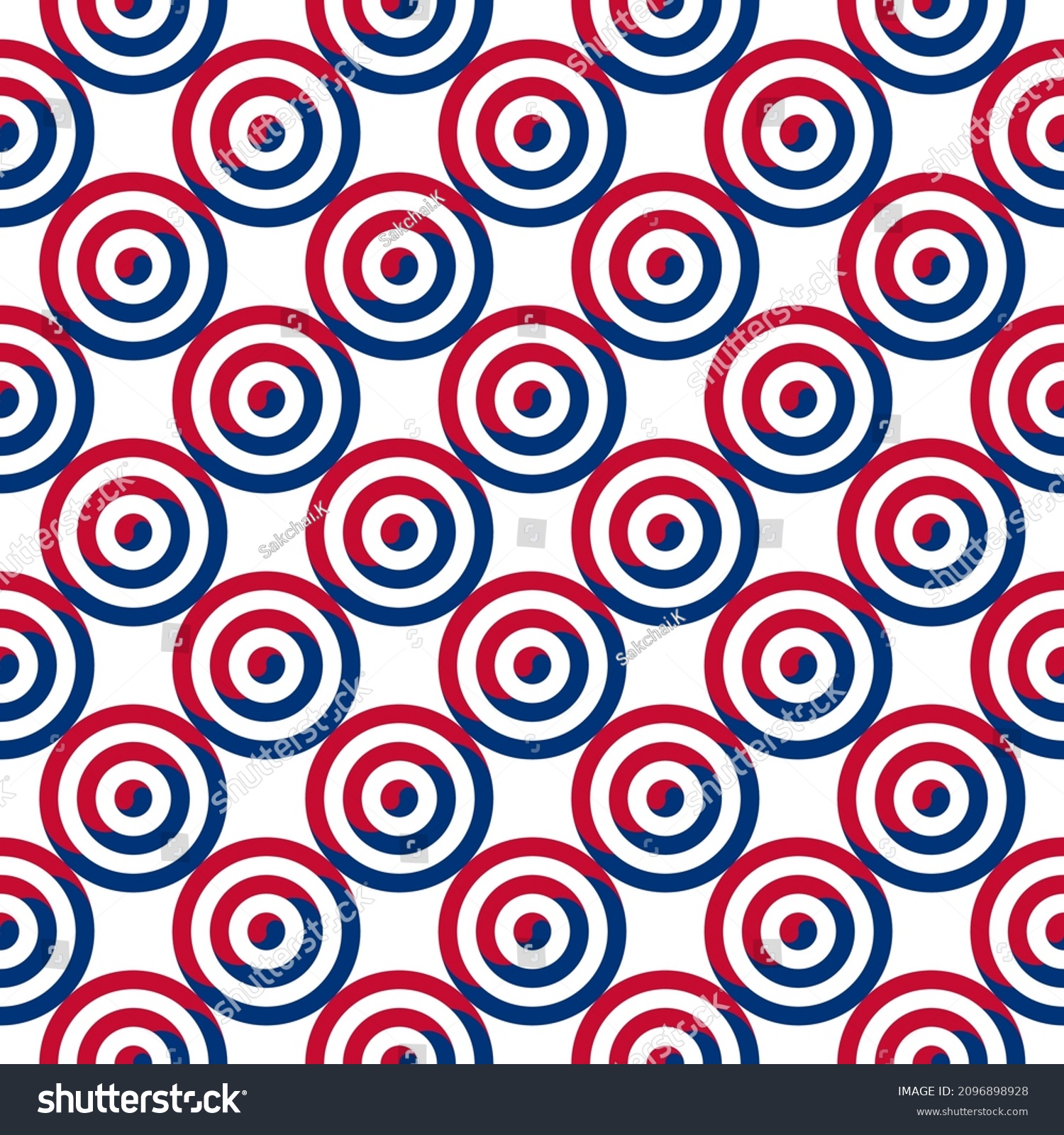 Red Blue Polka Dots Seamless Pattern Stock Vector (Royalty Free) 2096898928