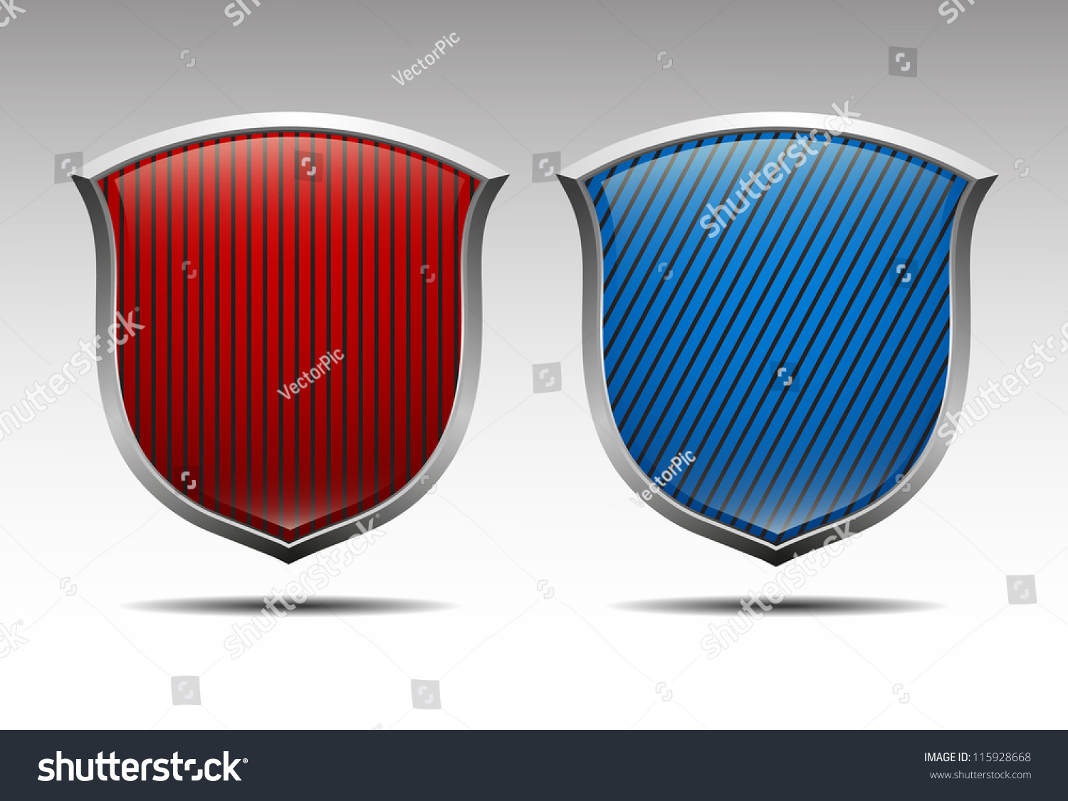 Red Blue Protection Shield Isolated Vector Stock Vector (Royalty Free ...