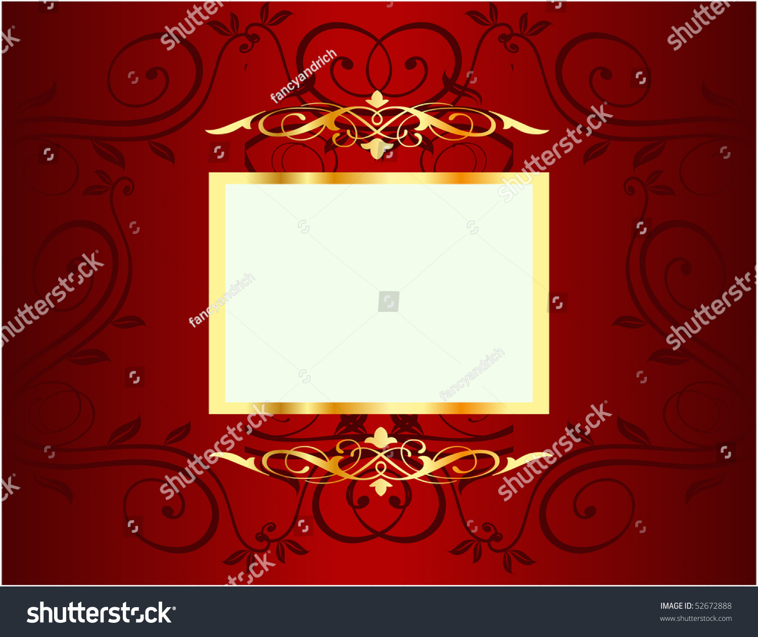 Red Golden Frame Stock Vector (Royalty Free) 52672888