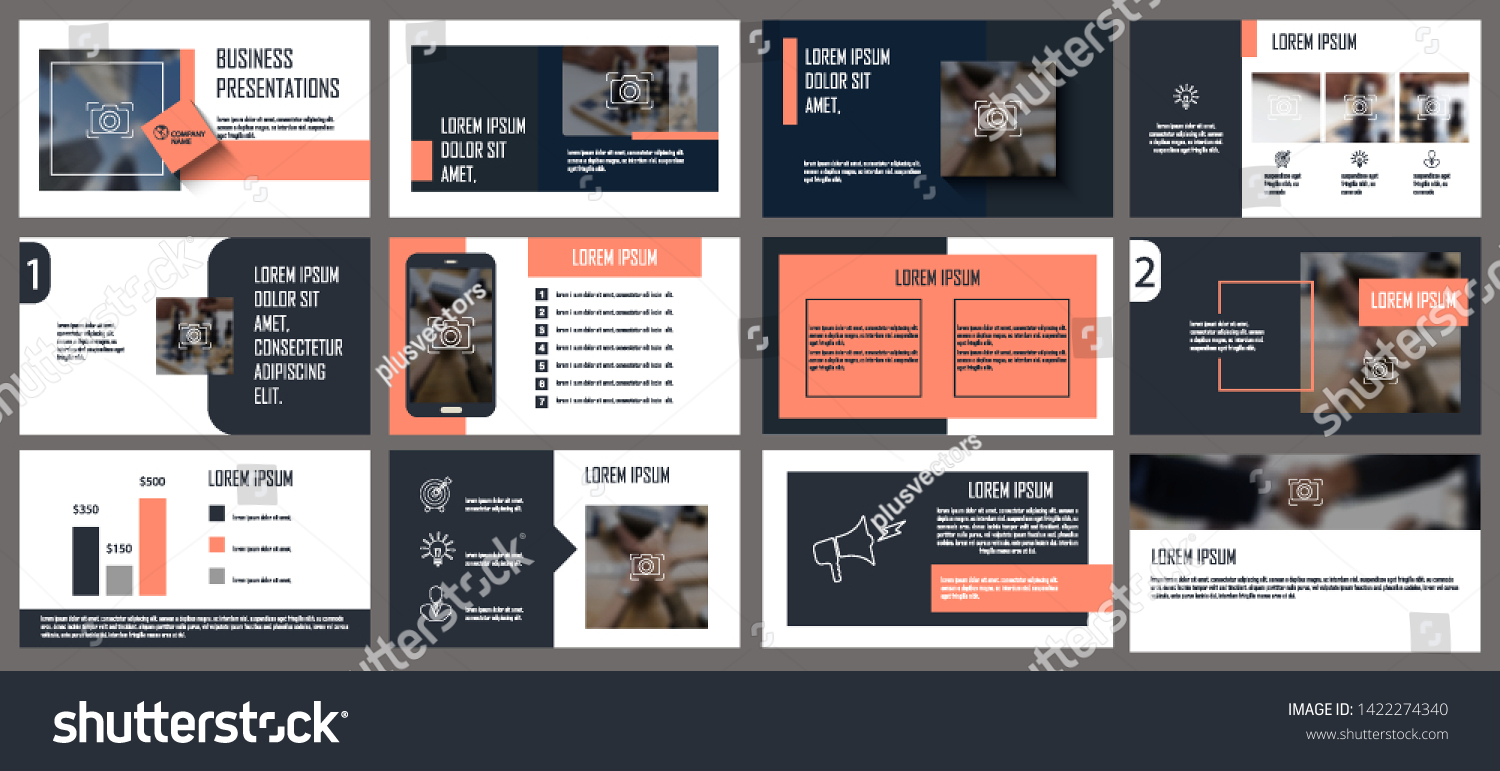 Red Gray Presentation Template Elements Slide Stock Vector (Royalty ...