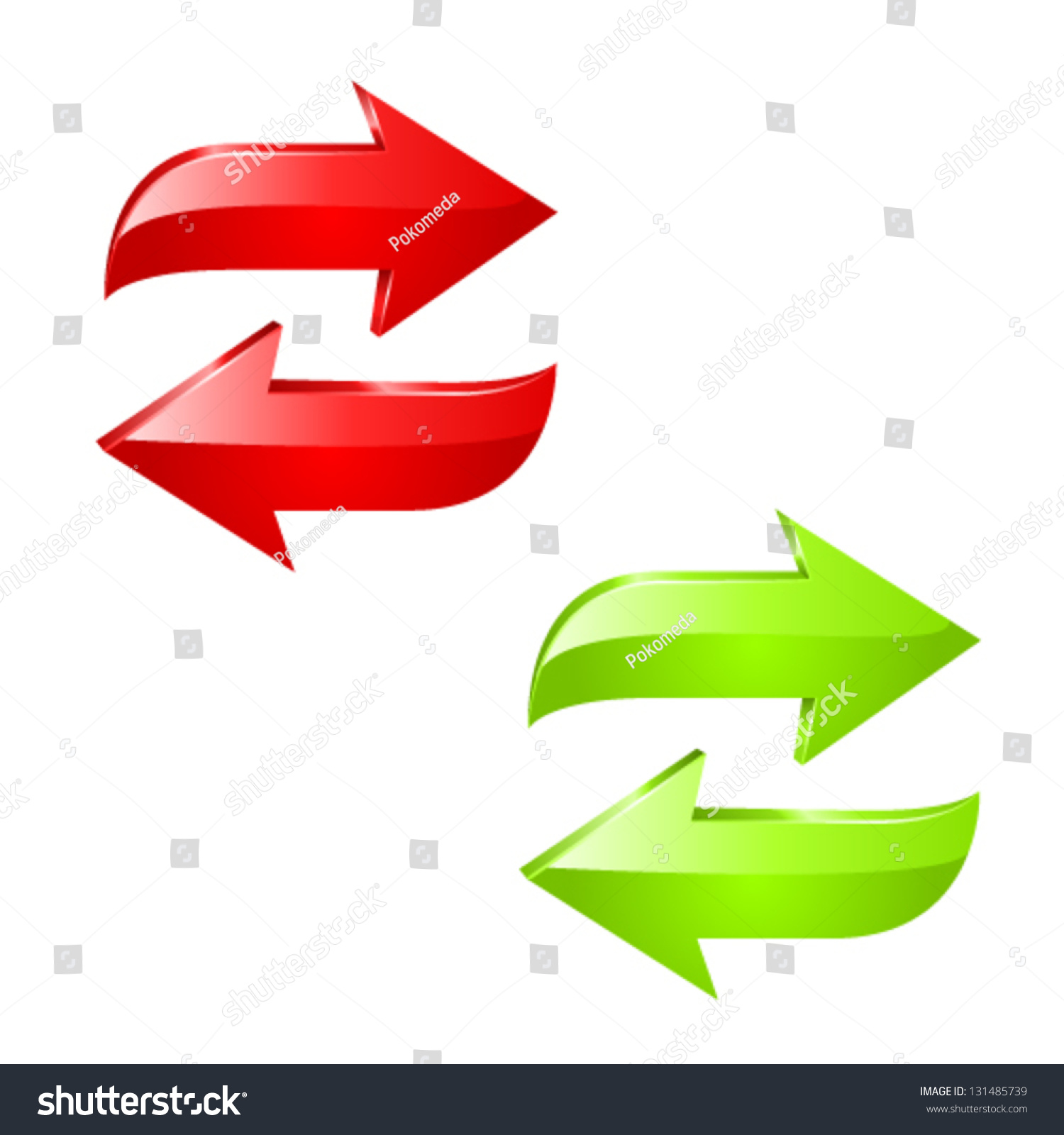 Red Green Arrow Vector Stock Vector (Royalty Free) 131485739
