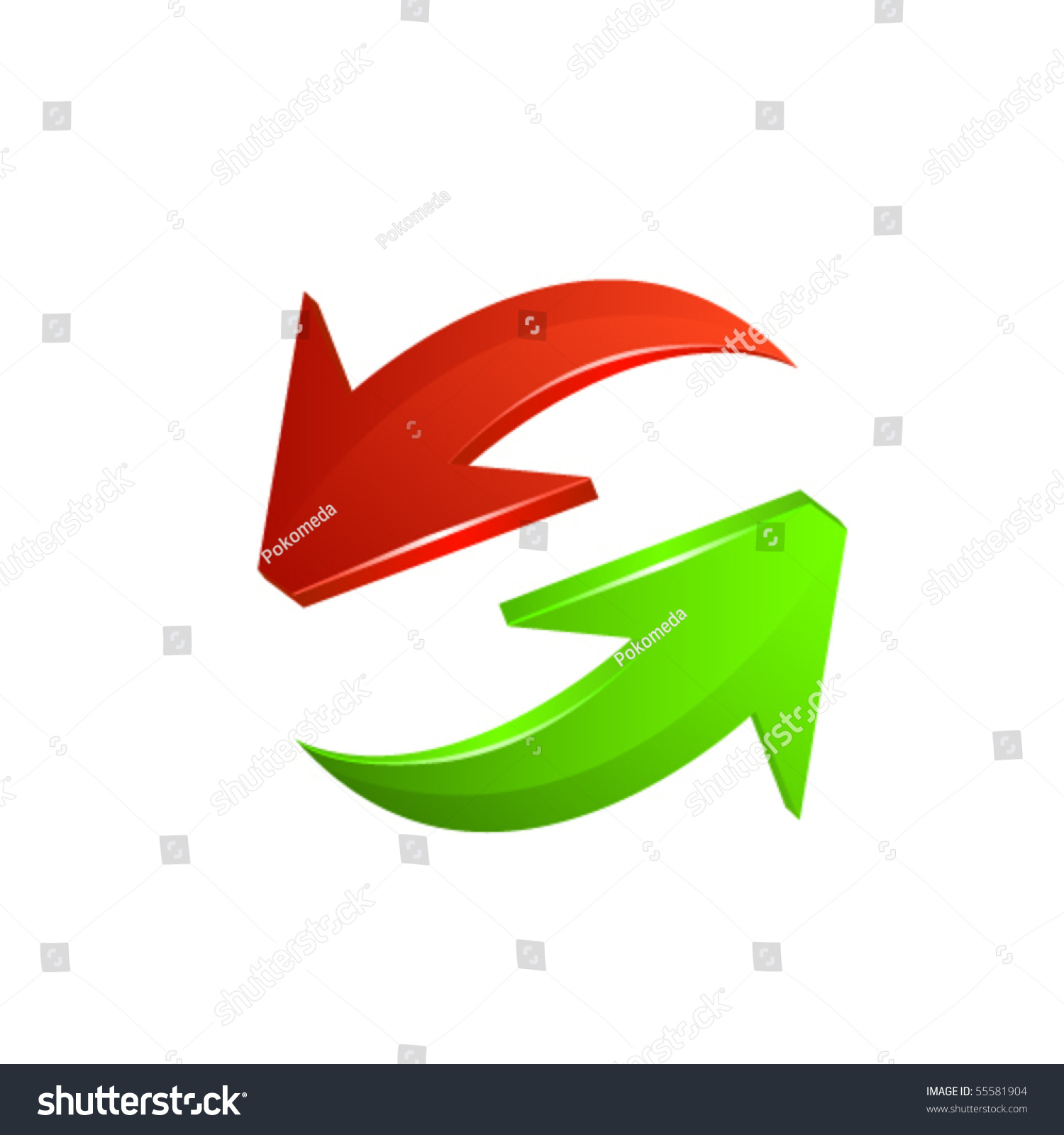 Red Green Arrow Vector Stock Vector (Royalty Free) 55581904