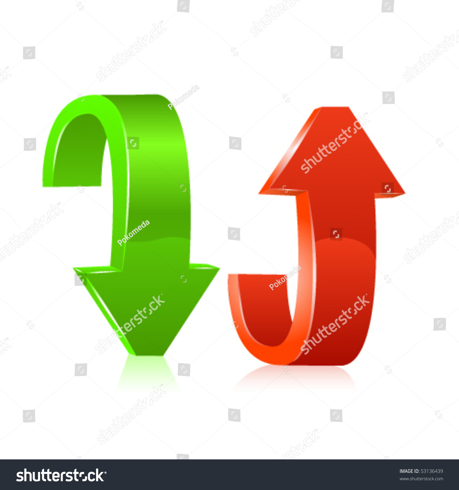 Red Green Arrows Vector Stock Vector (Royalty Free) 53136439 | Shutterstock