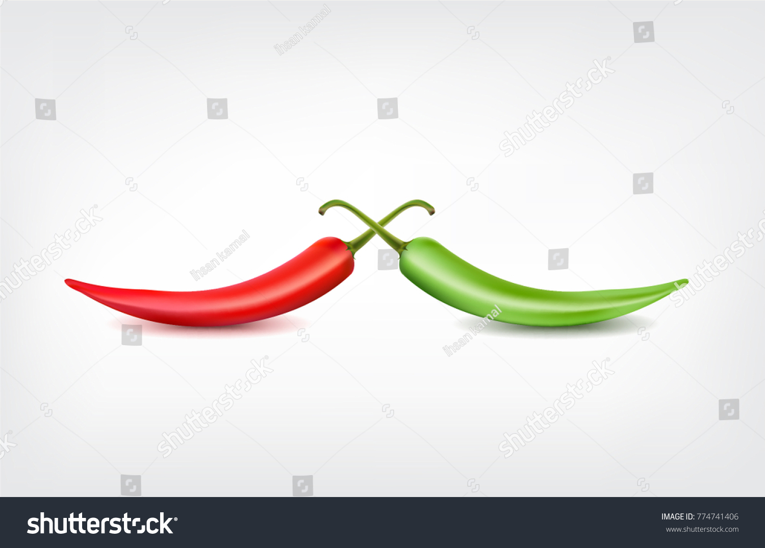 Red Green Chilli Vector Stock Vector (Royalty Free) 774741406 ...