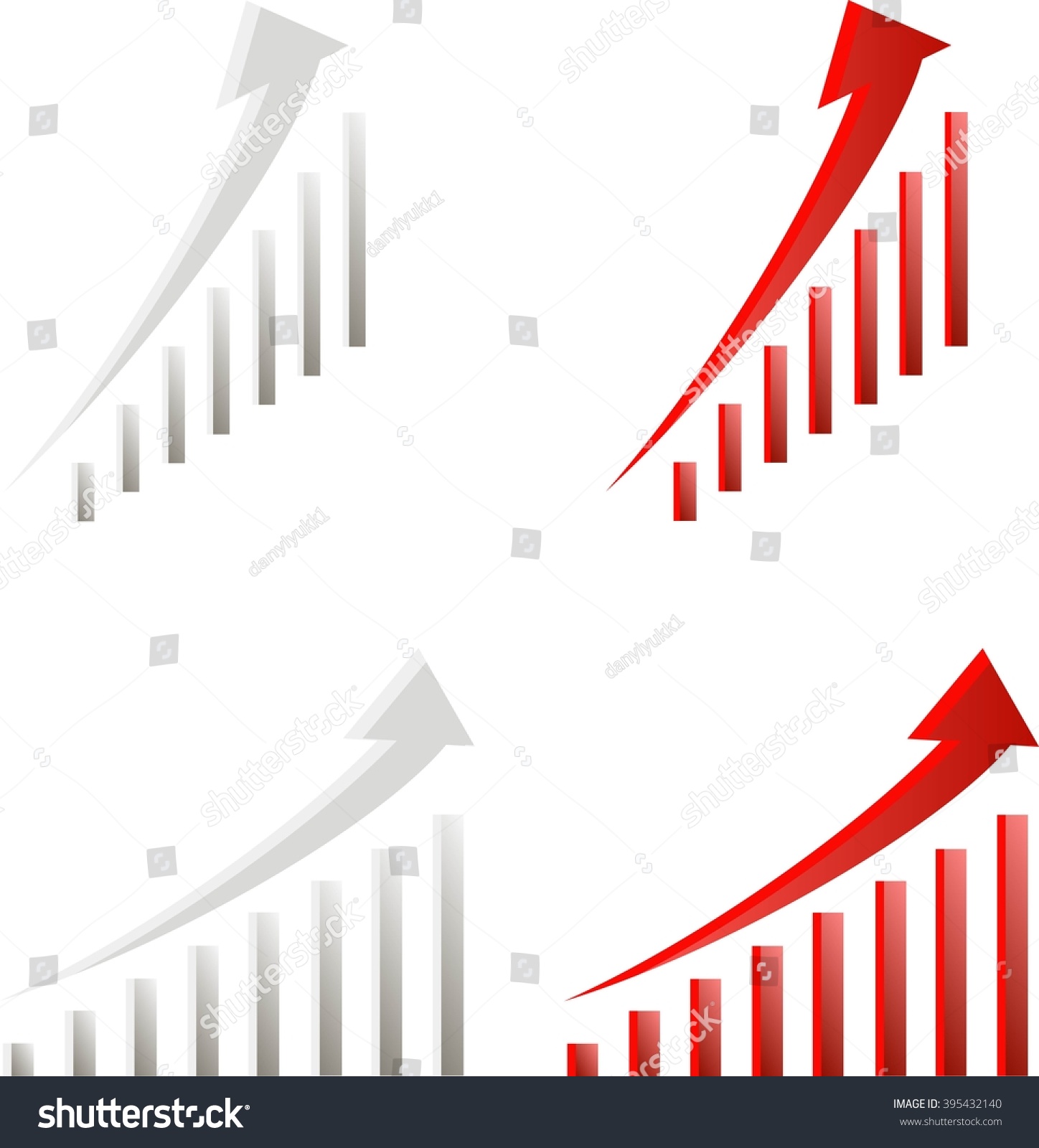 Red Light Grey Growth Charts Two Stock Vector (Royalty Free) 395432140 ...