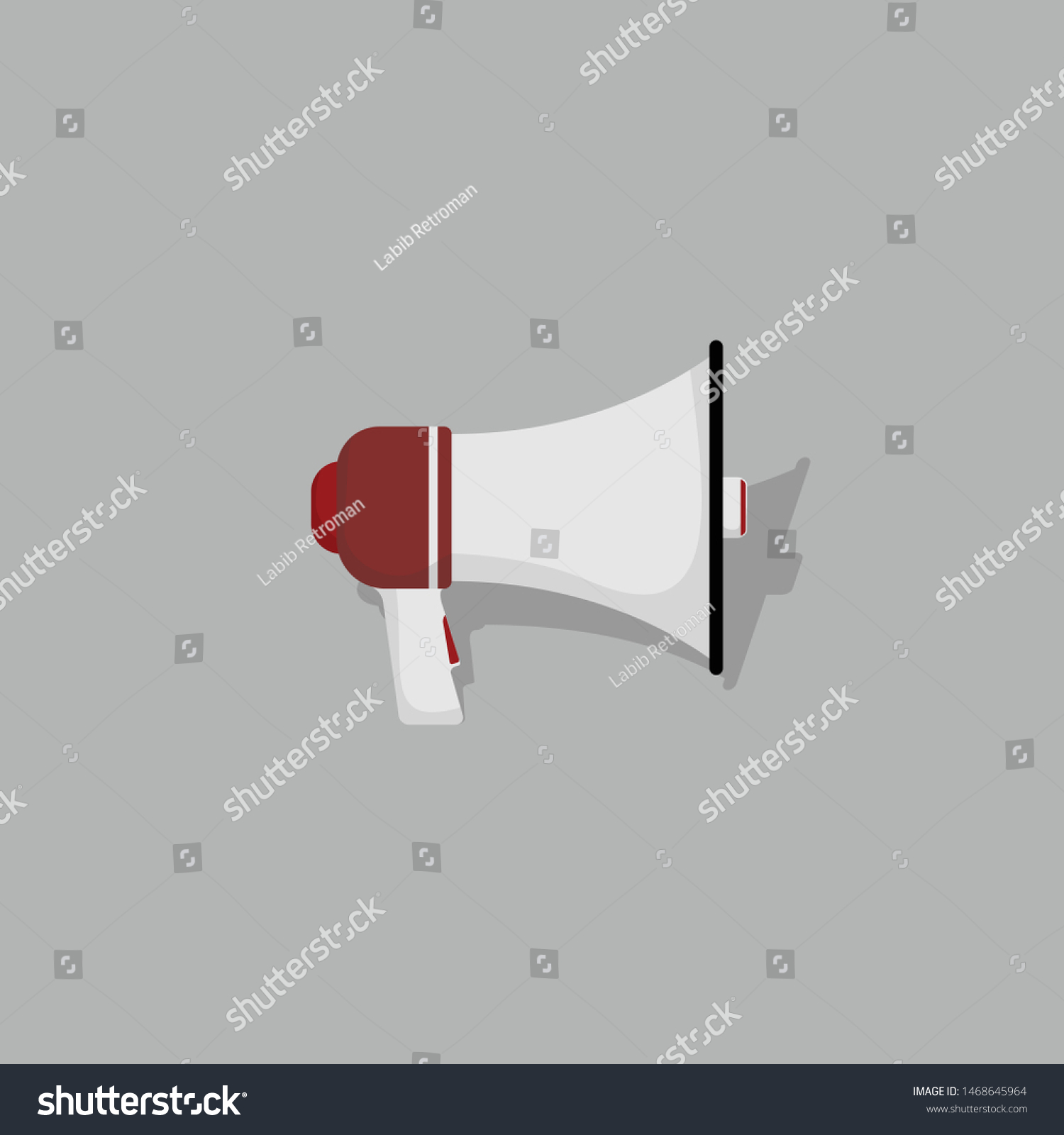 Red White Megaphone Vector Cartoon Stock Vector (Royalty Free) 1468645964