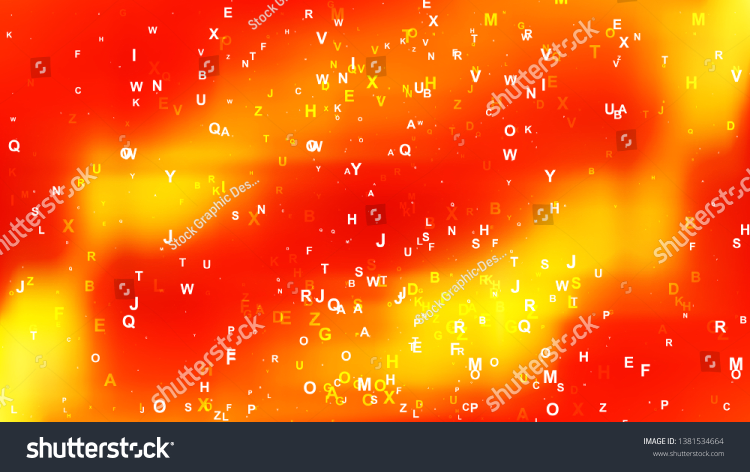 Red Yellow Random Alphabet Background Vector Stock Vector (Royalty Free ...