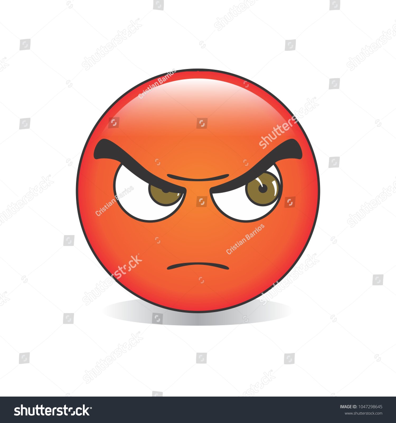 Red Angry Emoji Vector Stock Vector (Royalty Free) 1047298645