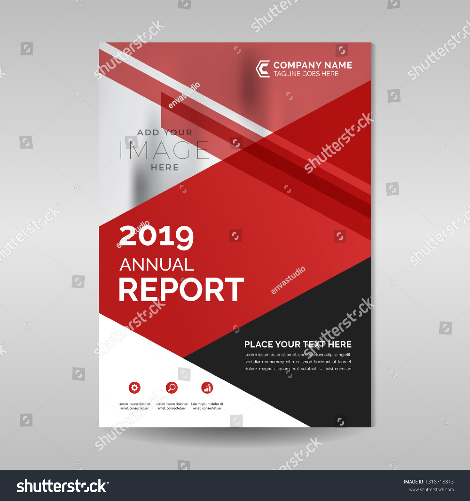 Red Annual Report Template Stock Vector (Royalty Free) 1318718813 ...