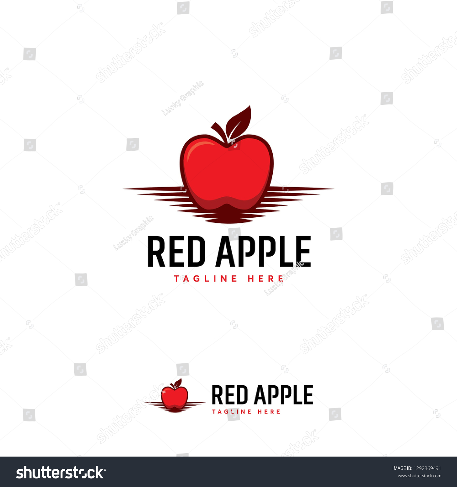 Red Apple Fruit Logo Designs Vector Stock Vector (Royalty Free) 1292369491
