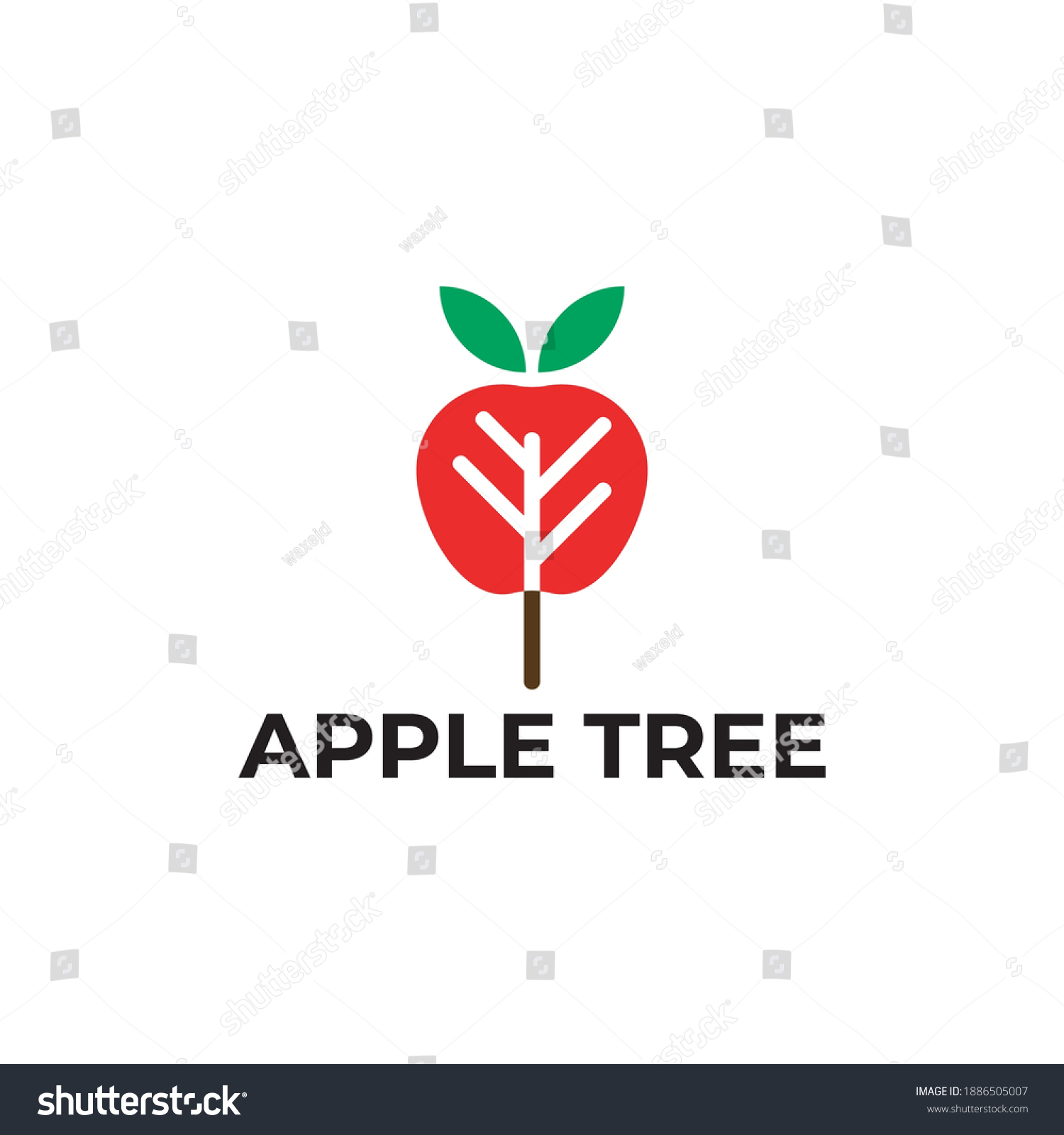 Red Apple Tree Logo Vector Stock Vector (Royalty Free) 1886505007 ...