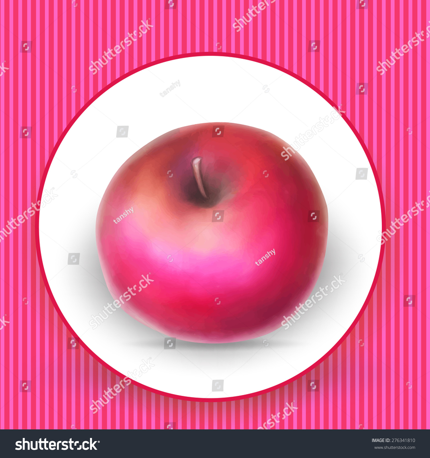 Red Apple Vector Drawing Space Text Stock Vector (Royalty Free ...