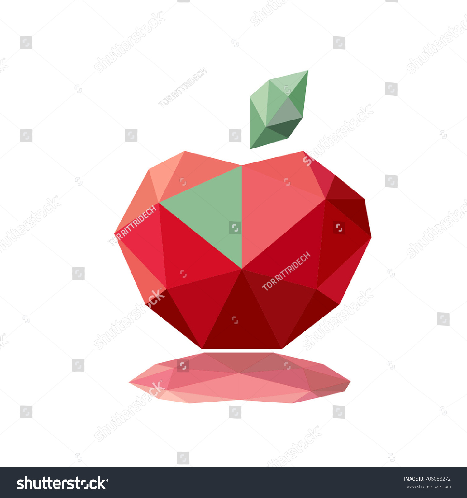 Red Apple Vector Illustration Stock Vector (Royalty Free) 706058272