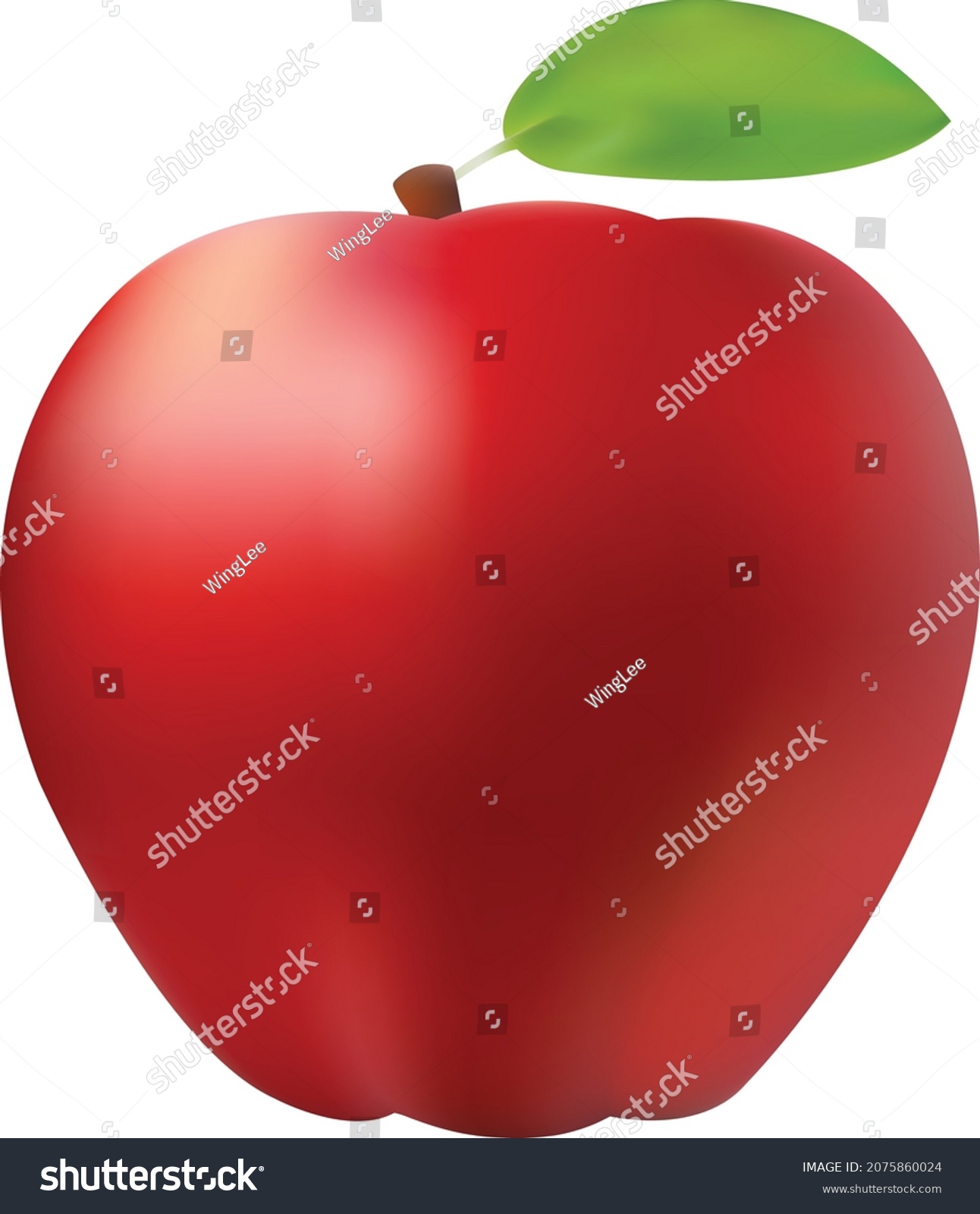 Red Apple Vector Realistic Illustration Stock Vector (Royalty Free ...