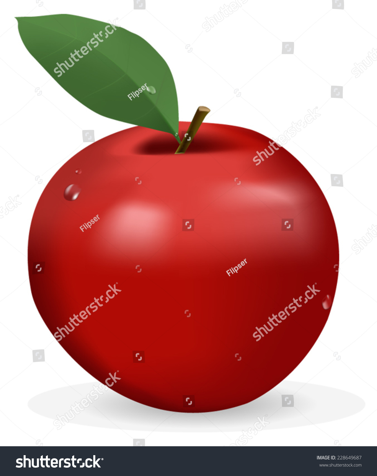 Red Apple Leaf Vector Drawing Isolated: vector de stock (libre de ...