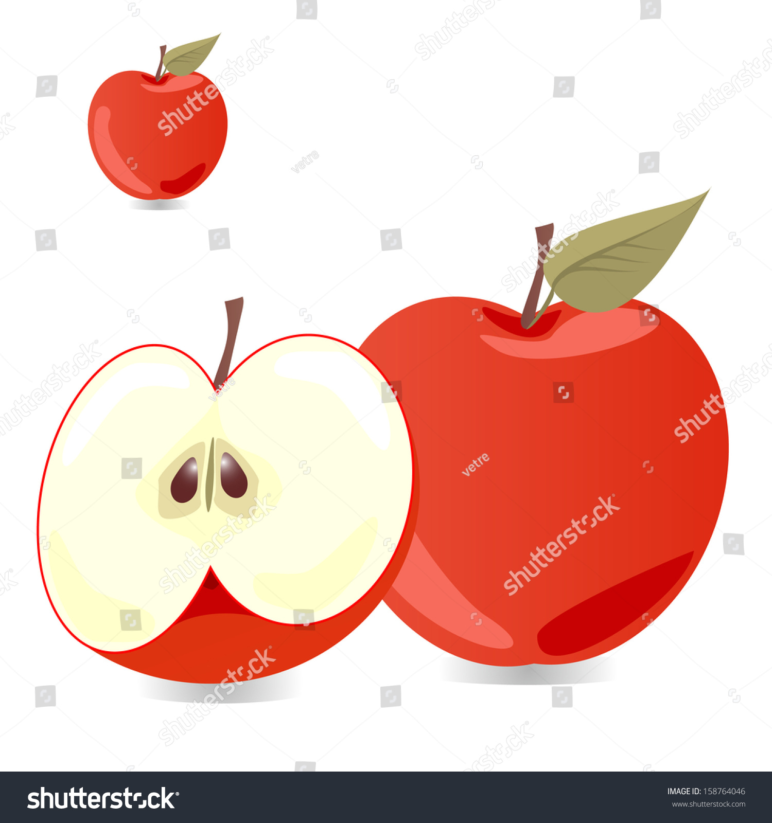 Red Apple Slices Vector Illustration Stock Vector (Royalty Free ...