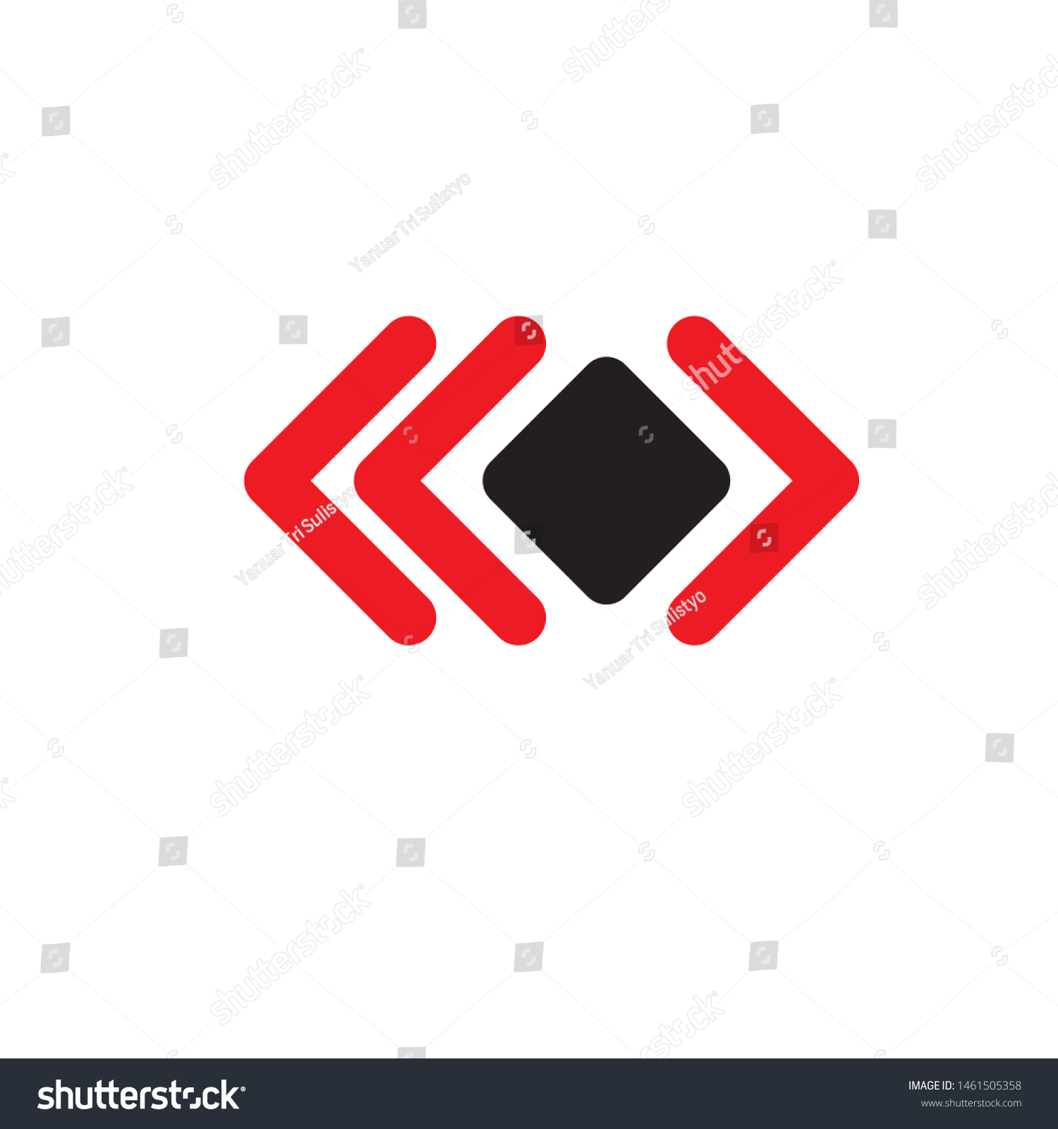 Red Arrow Black Square Logo Vector Stock Vector (Royalty Free ...