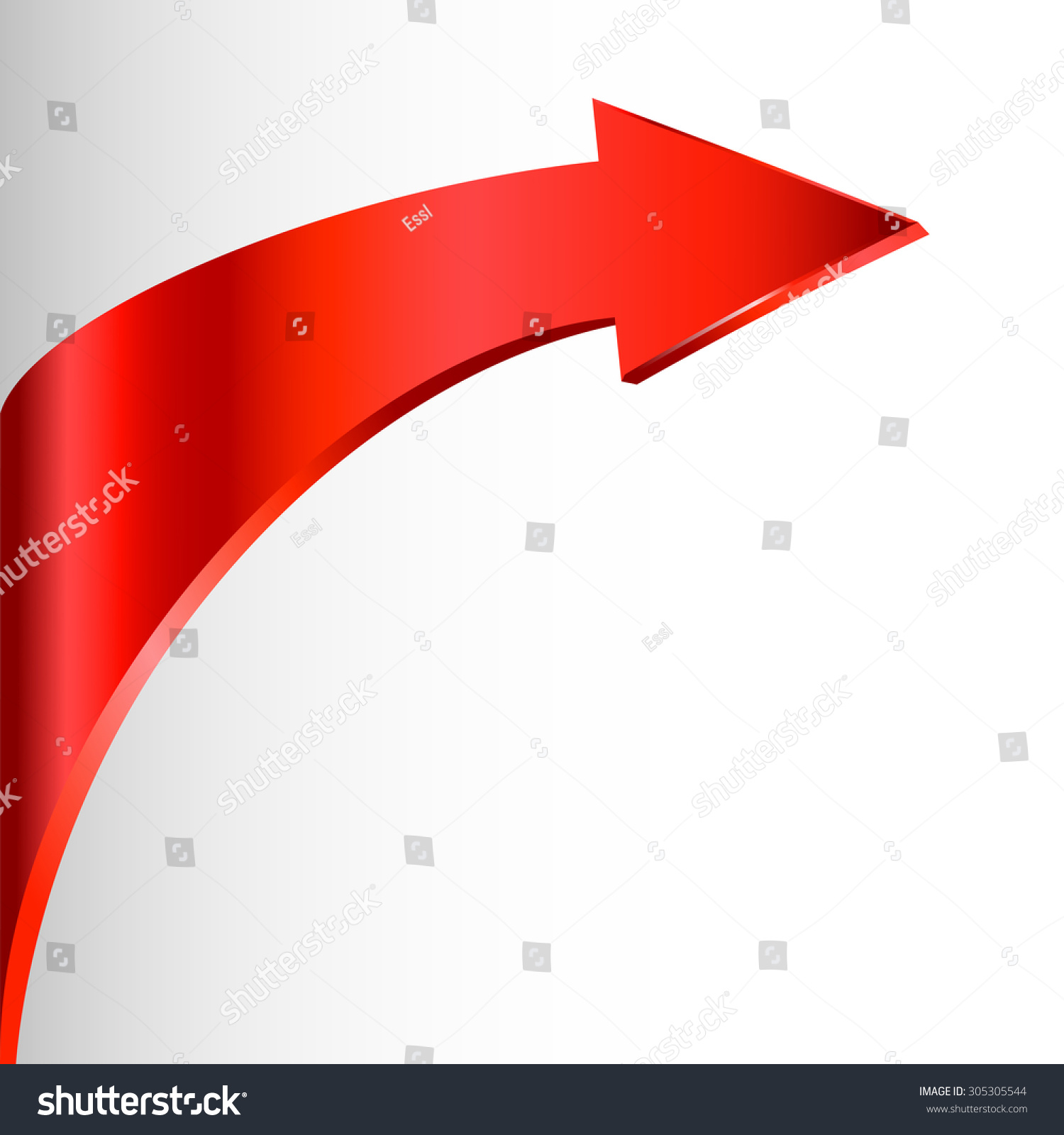 Red Arrow White Background Stock Vector (Royalty Free) 305305544
