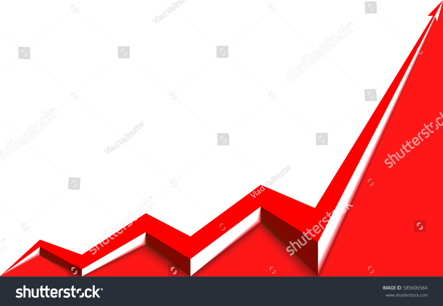 Red Arrow Graph Goes Stock Vector (Royalty Free) 585606584