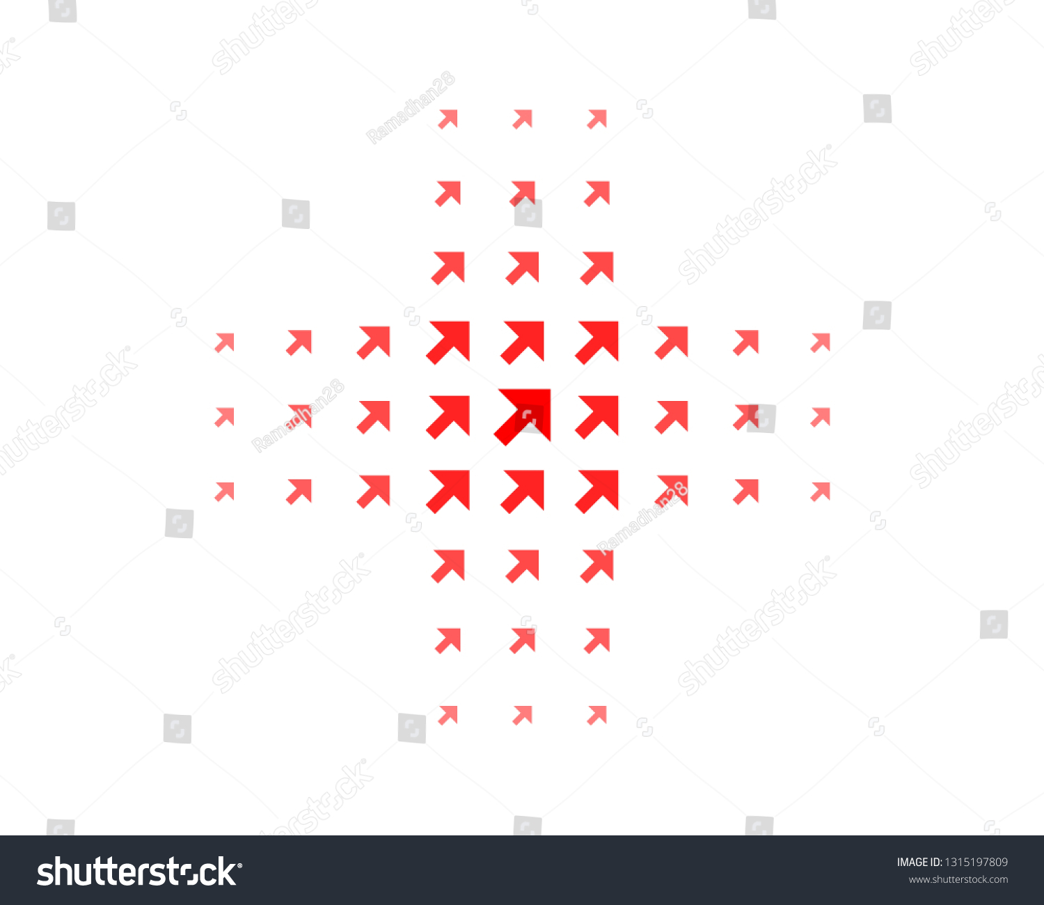Red Arrow Pattern Proximity Cross Design Stock Vector (Royalty Free ...