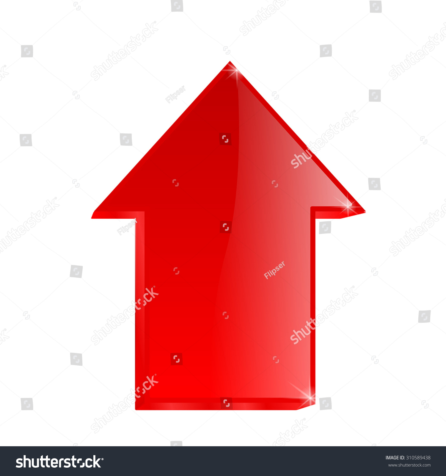 Red Arrow Vector Isolated On White Stock Vector (Royalty Free) 310589438