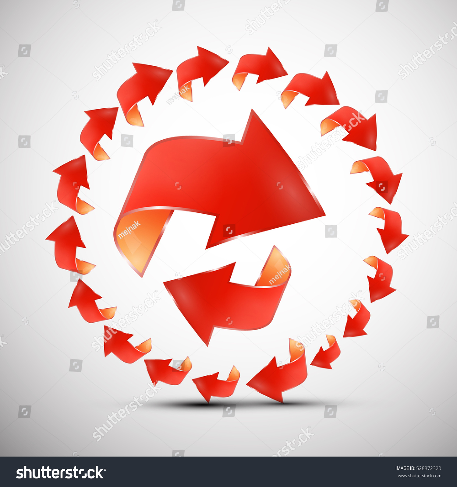 Red Arrows Circle Vector Arrow Symbol Stock Vector (Royalty Free ...