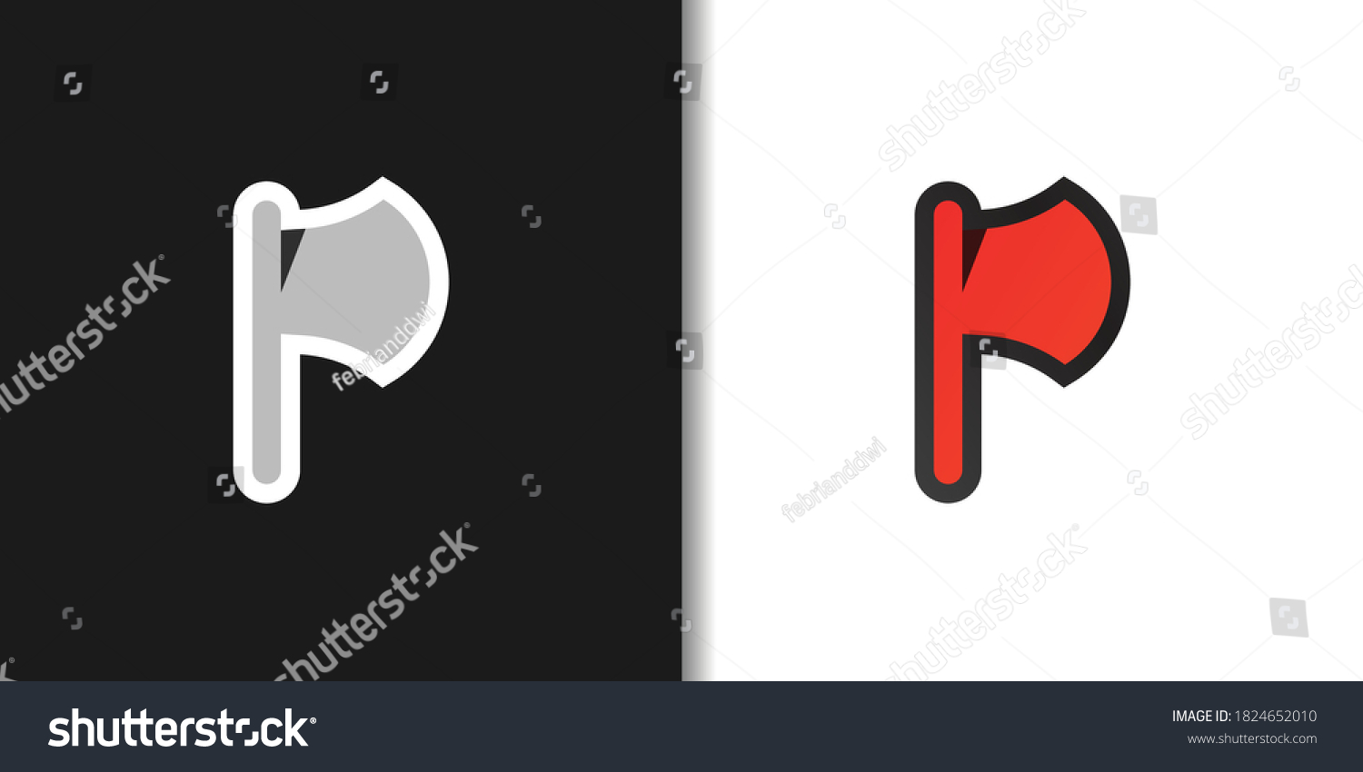 Red Ax Logo Idea Template Vector Stock Vector (Royalty Free) 1824652010 ...