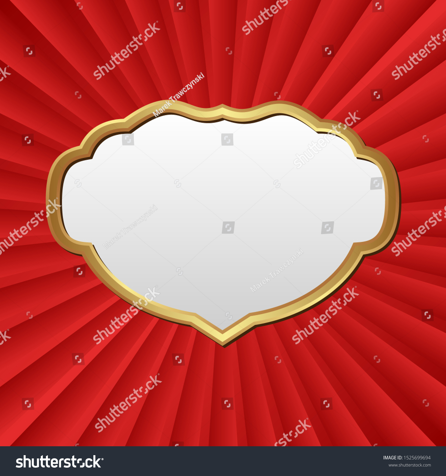 Red Background Golden Frame Stock Vector (Royalty Free) 1525699694 ...