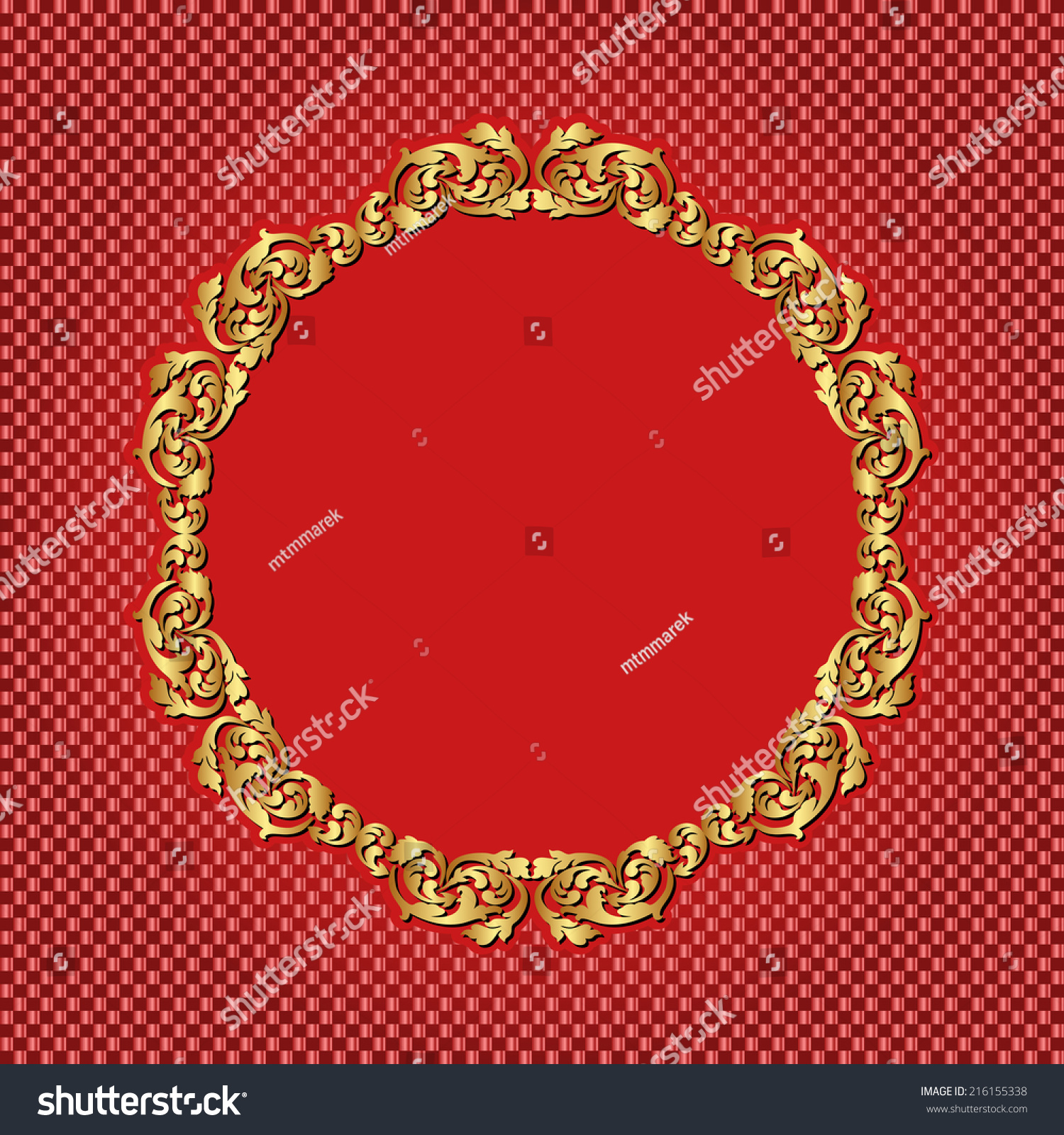 Red Background Golden Frame: vector de stock (libre de regalías ...