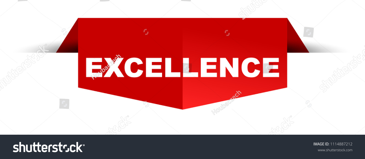 Red Banner Excellence Stock Vector (Royalty Free) 1114887212