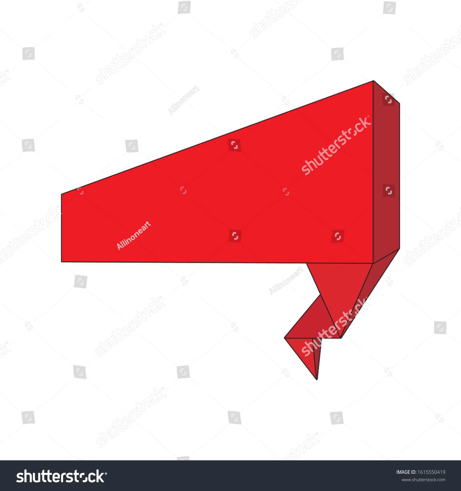 Red Banner Vector Bend Flat Design: vector de stock (libre de regalías ...