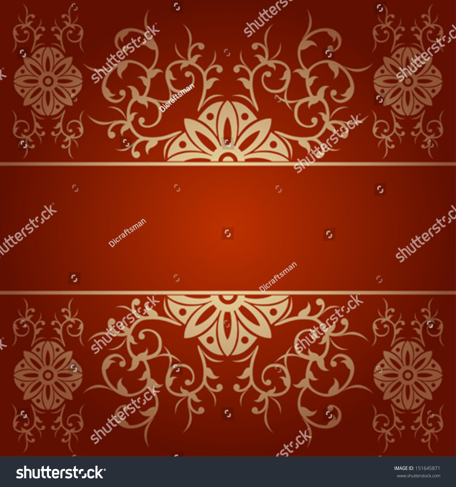 Red Baroque Background Vector Flowers Stock Vector (Royalty Free ...